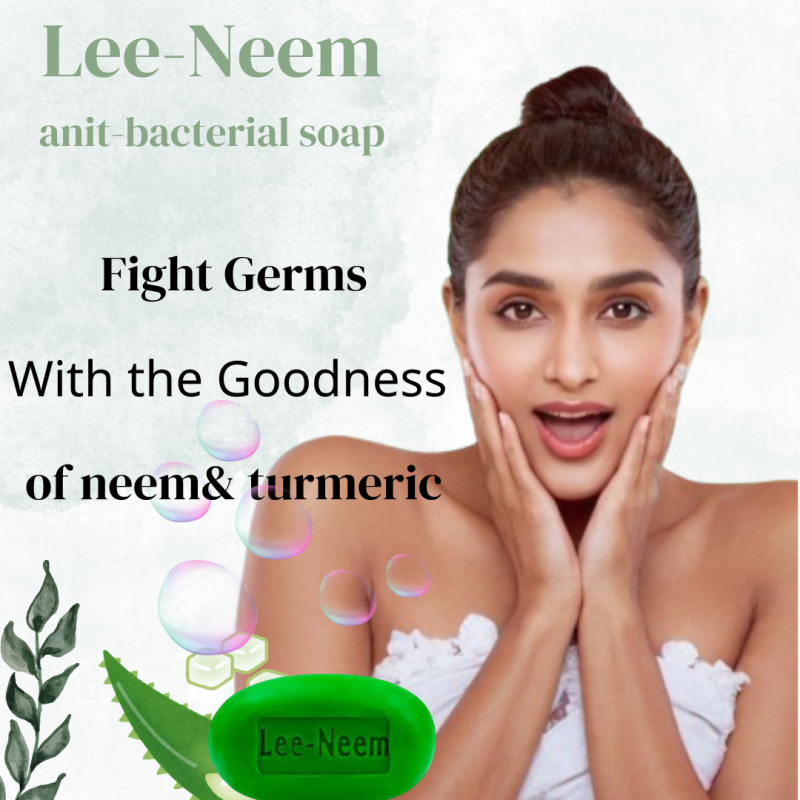Lee-Neem Neem and turmeric Anti-Bacterial Soap, 75gm - Tazi Deals