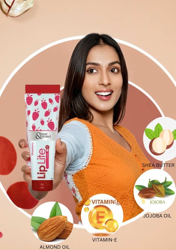 Leeford Lip Lite Lip Balm with SPF-15 Strawberry Flavor, Make Lips Soft ...